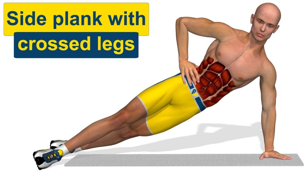 Six pack abs: Side plank with crossed legs – Video