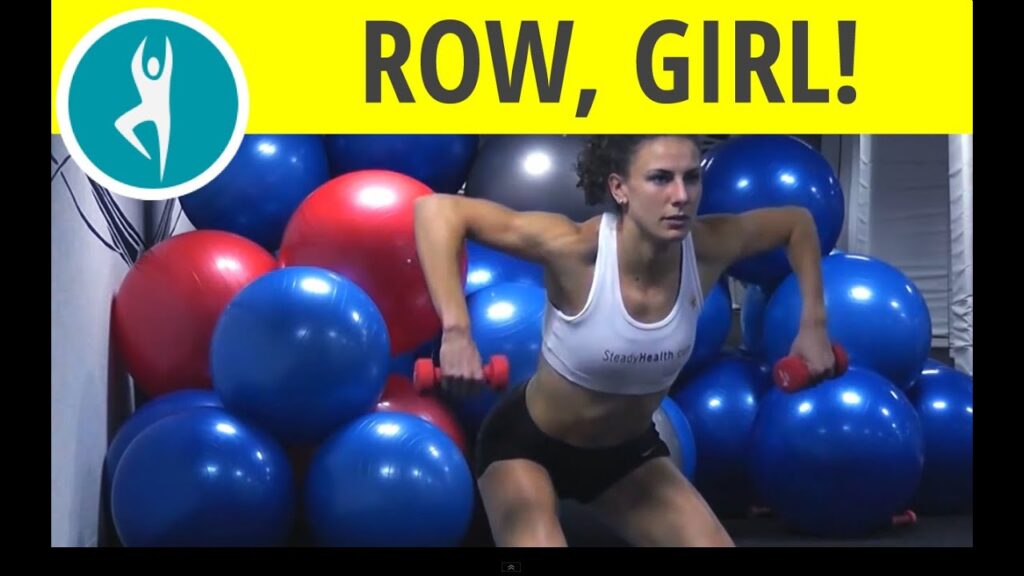 Upper body workout (middle back, biceps, lats): bent over dumbbell row ...